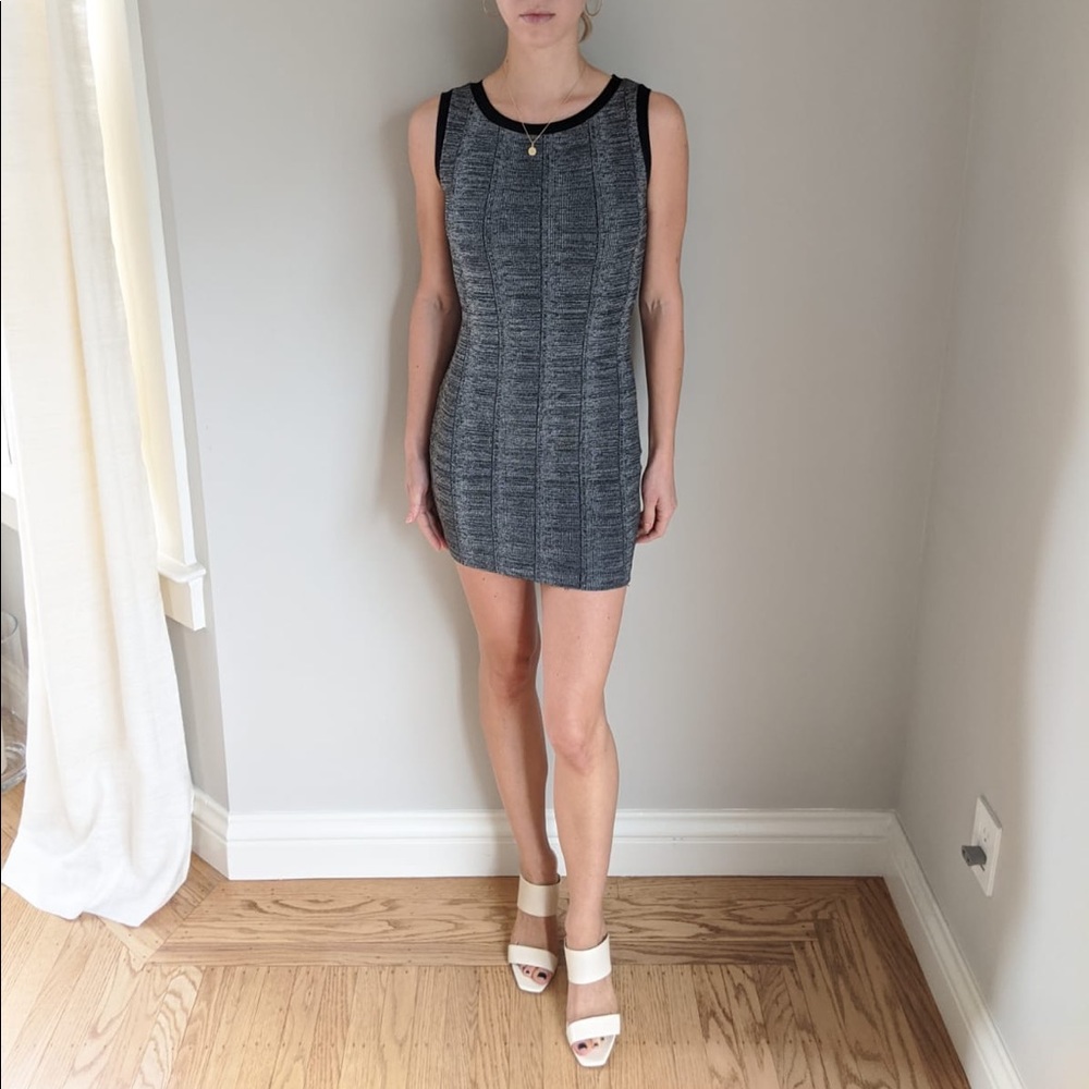 Knitted Figure Hugging Mini Dress - Gem